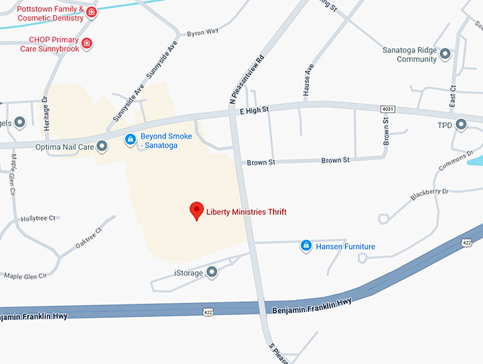 16. liberty ministries thrift (sanatoga) map