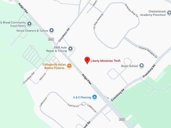 16. liberty ministries thrift store map