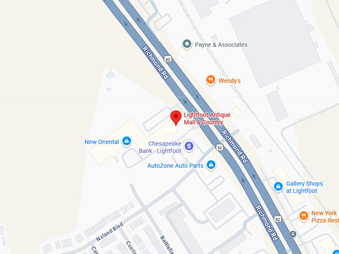 16. lightfoot antique mall & country map