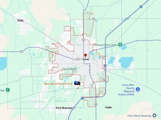 16. lima, oh map