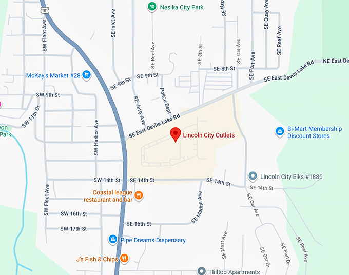 16. lincoln city outlets map