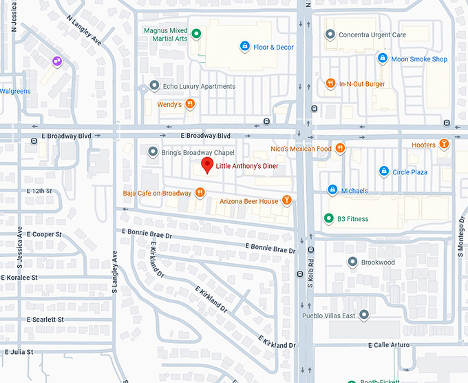 16. little anthony&rsquo;s diner map