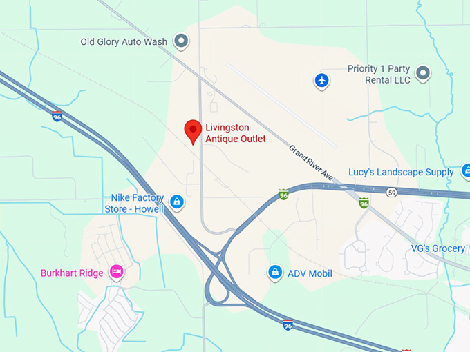 16. livingston antique outlet map