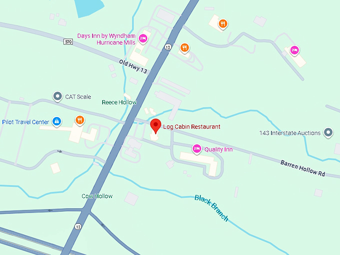 16. log cabin restaurant map