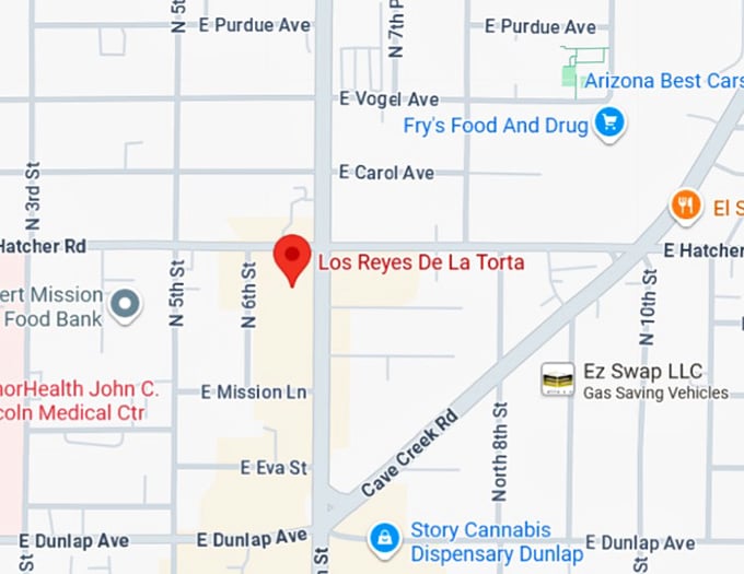 16. los reyes de la torta (phoenix) map