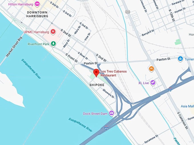 16. los tres cubanos restaurant map