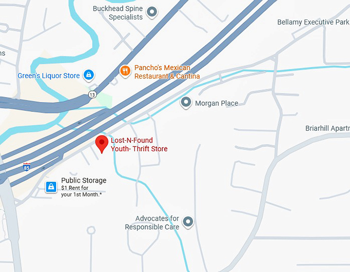 16. lost n found youth thrift store map