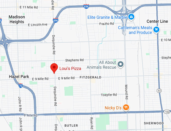 16. loui's pizza map