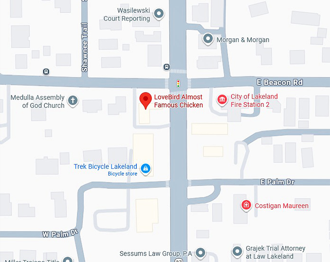 16. lovebird almost famous chicken map