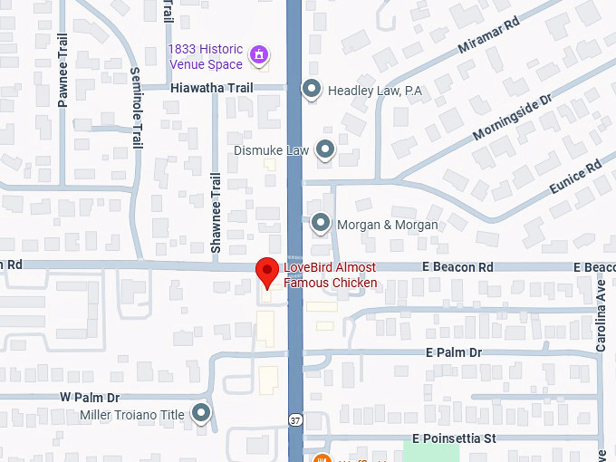 16. lovebird almost famous chicken map