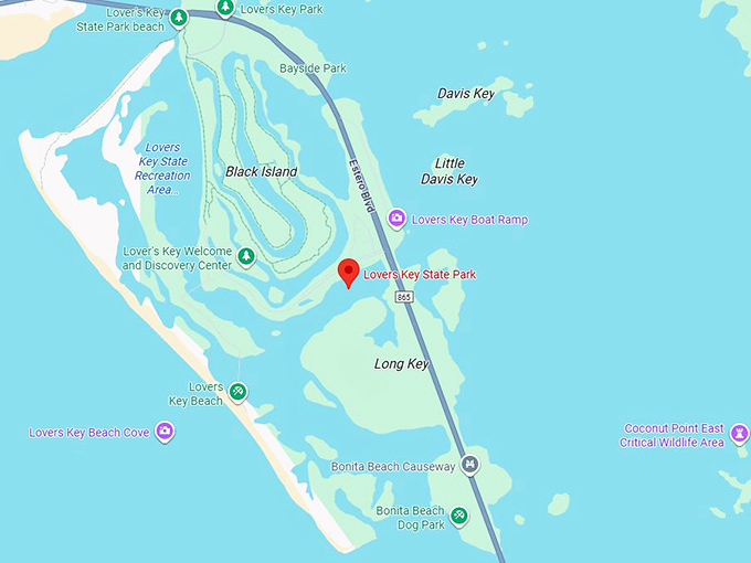 16. lovers key state park map