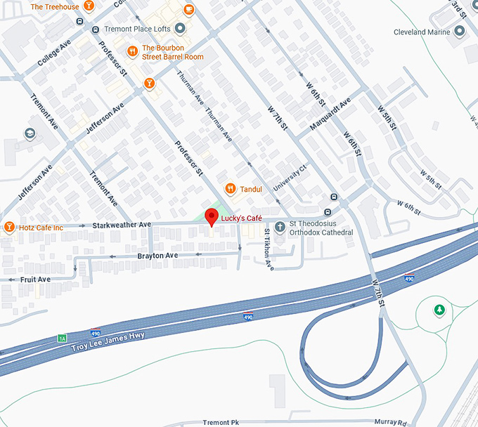 16. lucky&rsquo;s cafe map