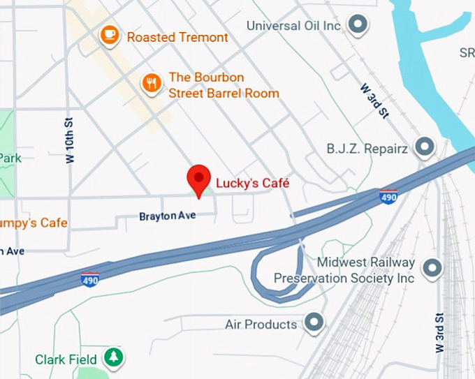16. lucky's caf&eacute; map