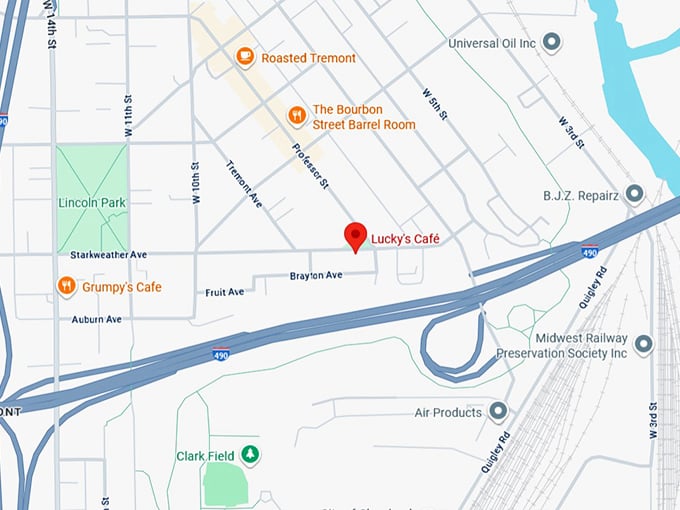 16. lucky's café map