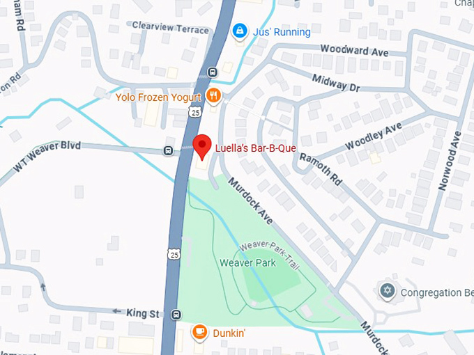 16. luella's bar b que asheville map