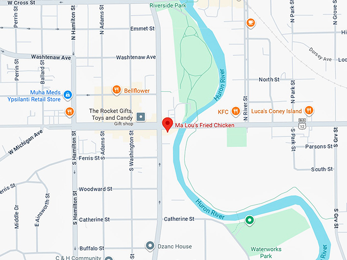 16. ma lou's fried chicken map