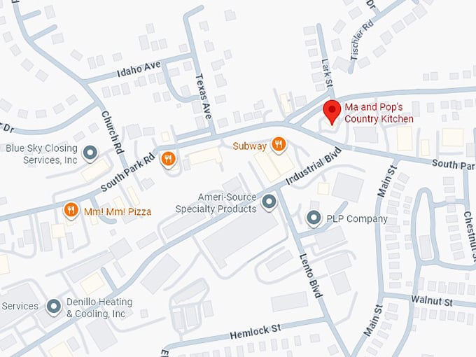 16. ma and pop's country kitchen map