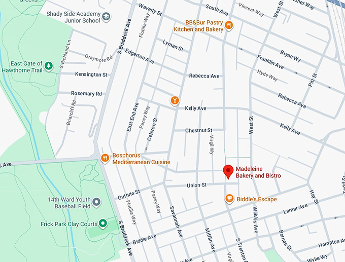 16. madeleine bakery and bistro map