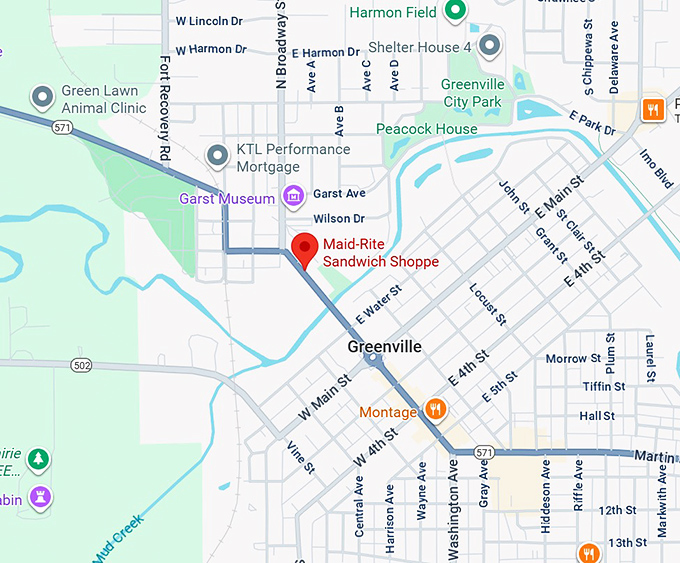 16. maid rite sandwich shoppe map