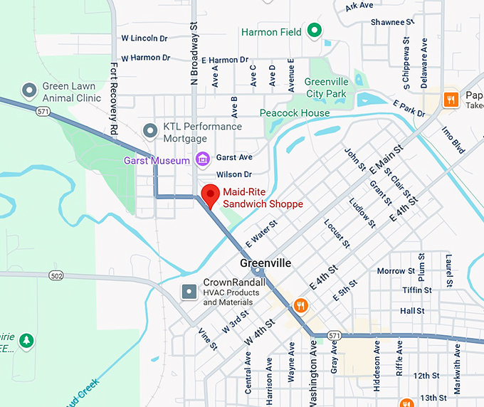 16. maid rite sandwich shoppe map