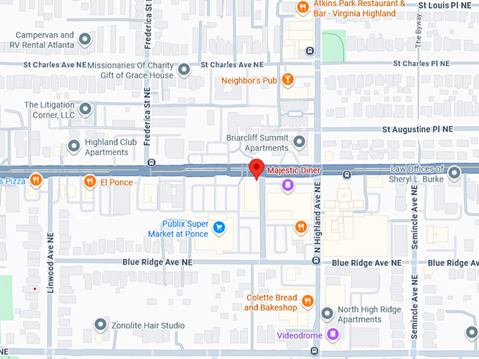 16. majestic diner map