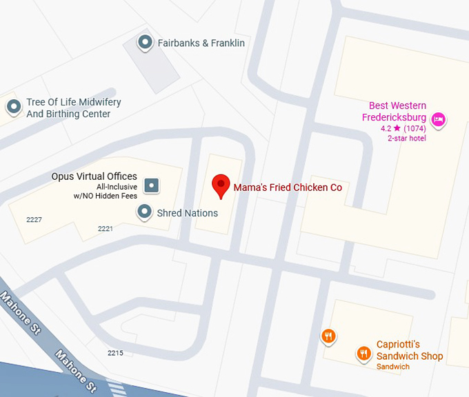 16. mama's fried chicken co. map