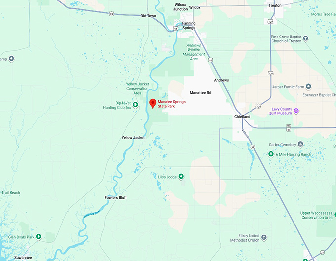 16. manatee springs state park map