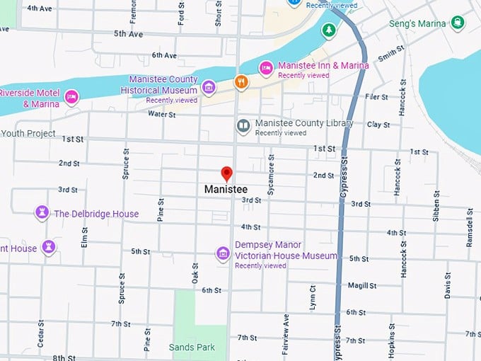 16. manistee, michigan map