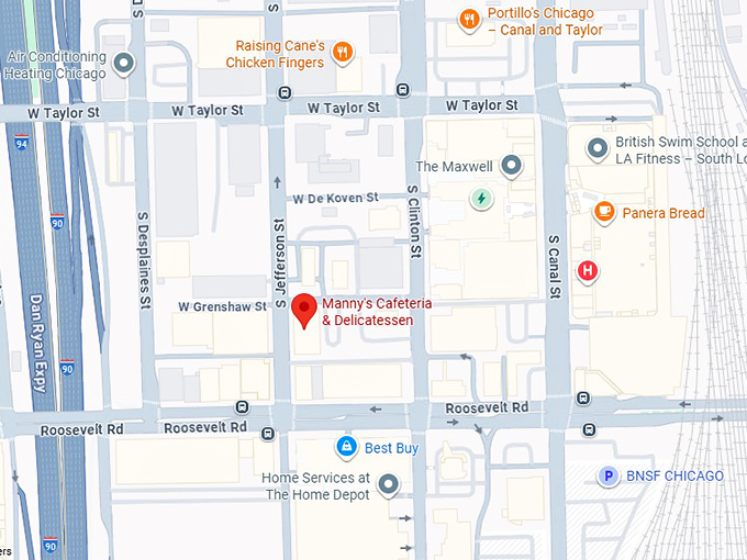 16. manny's cafeteria & delicatessen map