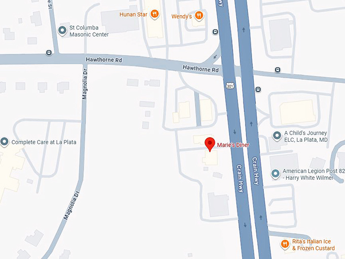 16. marie's diner map