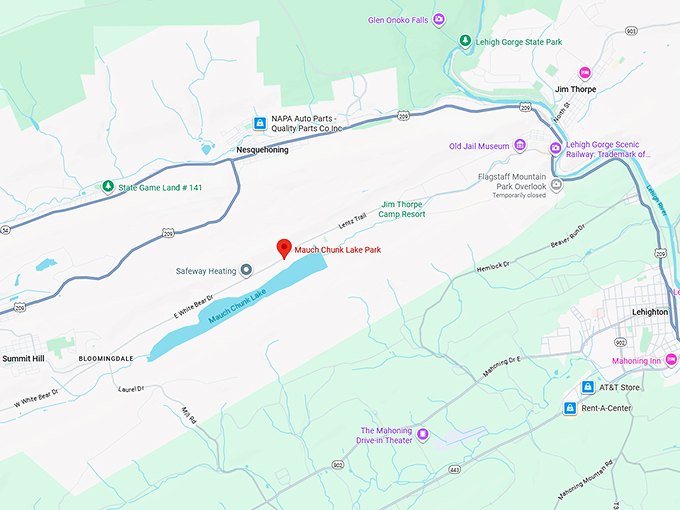 16. mauch chunk lake park map
