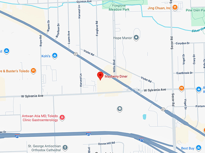 16. mayberry diner map