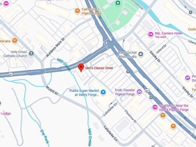 16. mel's classic diner map