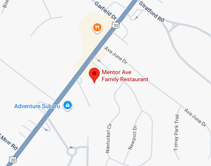 mentor ave family restaurant map