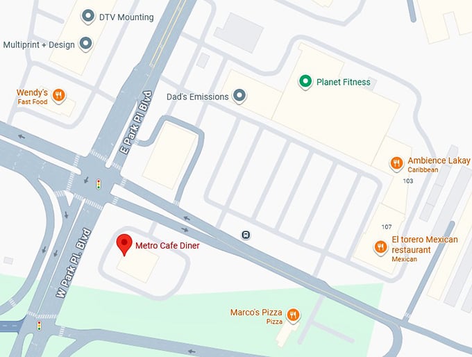 16. metro cafe diner map