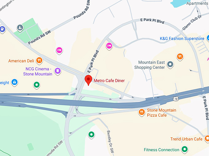 16. metro cafe diner map