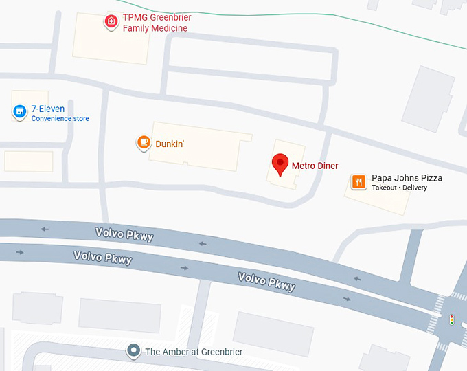 16. metro diner (1124 volvo pkwy) map