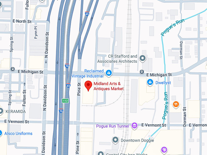 16. midland arts & antiques market map