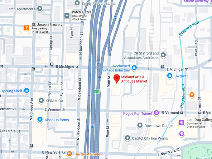 16. midland arts & antiques market map