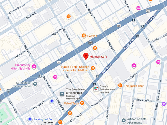 16. midtown cafe map