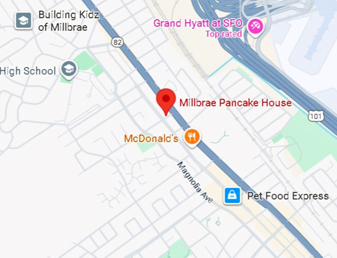 millbrae pancake house map