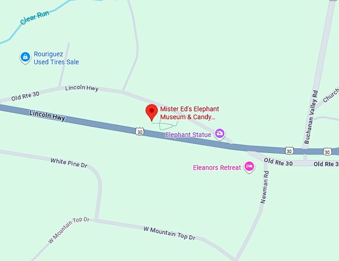 16. mister ed's elephant museum & candy emporium map