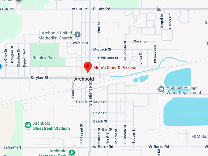 mom's diner & pizzeria map