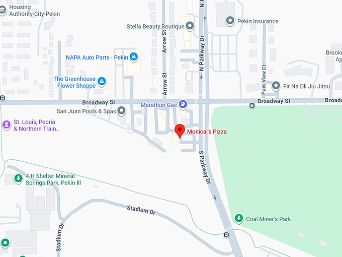 16. monical’s pizza map