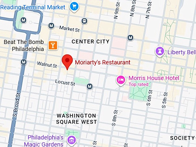 16. moriarty's restaurant map