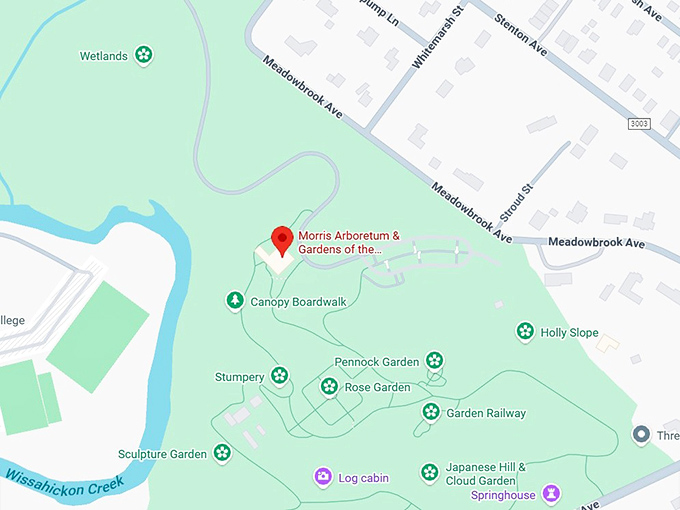 16. morris arboretum & gardens of the university of pennsylvania map