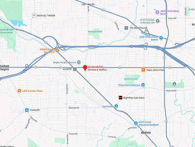 16. mr wonderful's chicken & waffles map