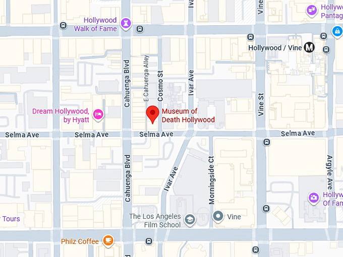 16. museum of death hollywood map