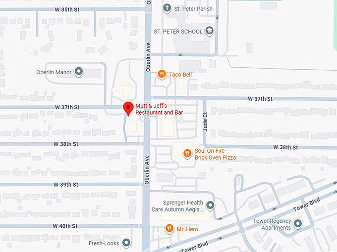 16. mutt & jeff's restaurant and bar map