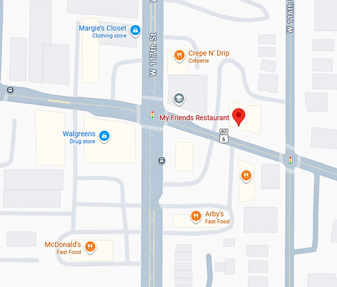 16. my friends restaurant map